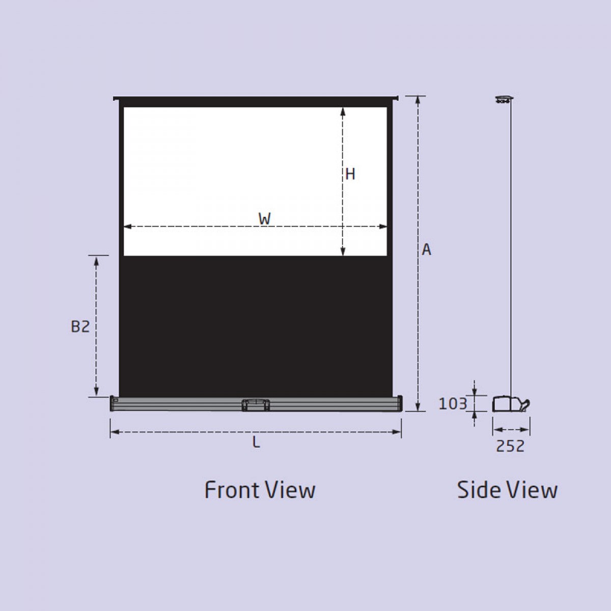 Liberty Grandview 70" (4:3) Portable Motorized Floor Up Screen With ...